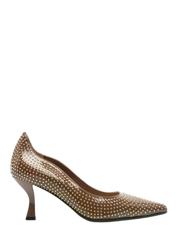 MARC ELLIS Studs-embellishment Leather Pumps - Brown