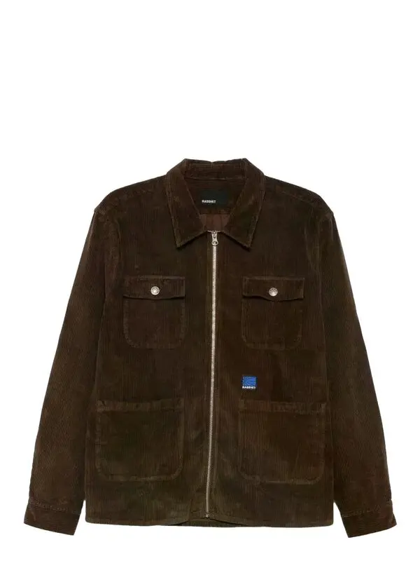 RASSVET Corduroy Zip-front Shirt Jacket - Brown