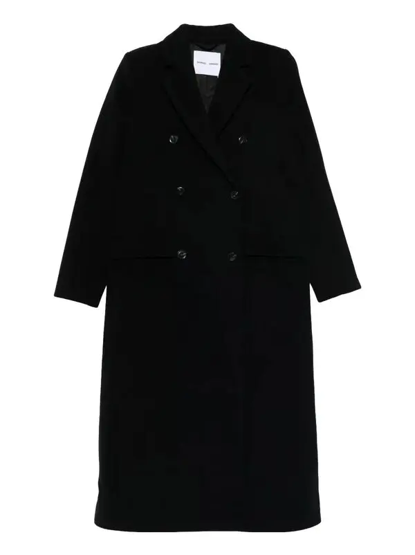 SAMSOE SAMSOE Falcon Double-breasted Coat - Black