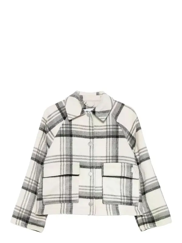 Dkny Plaid Press-stud Jacket - Neutrals