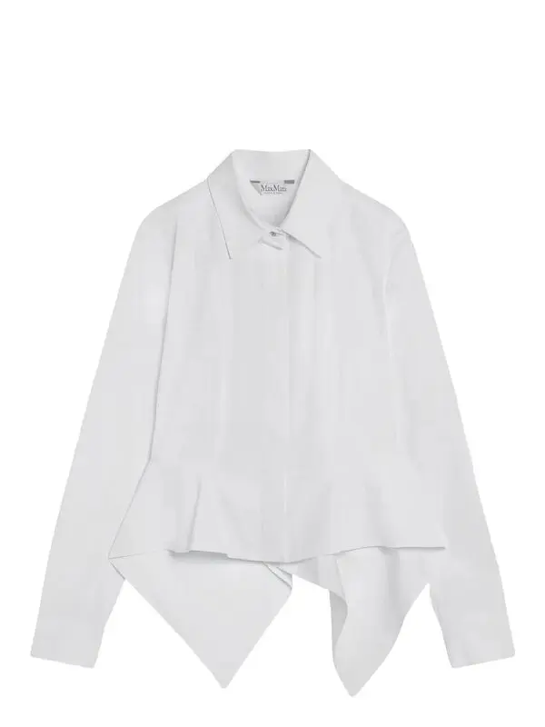 Max Mara Logo-button Long-sleeve Shirt - White