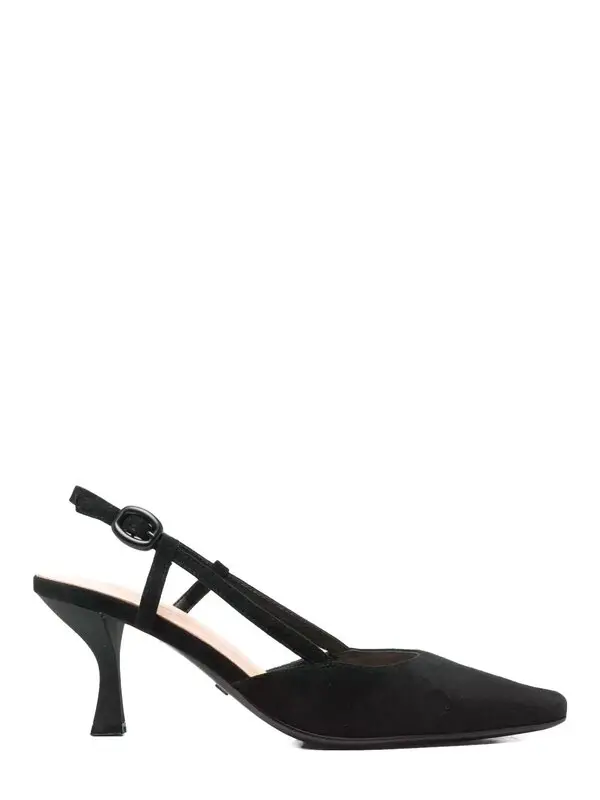MARC ELLIS Square-toe Slingback Heeled Pumps - Black