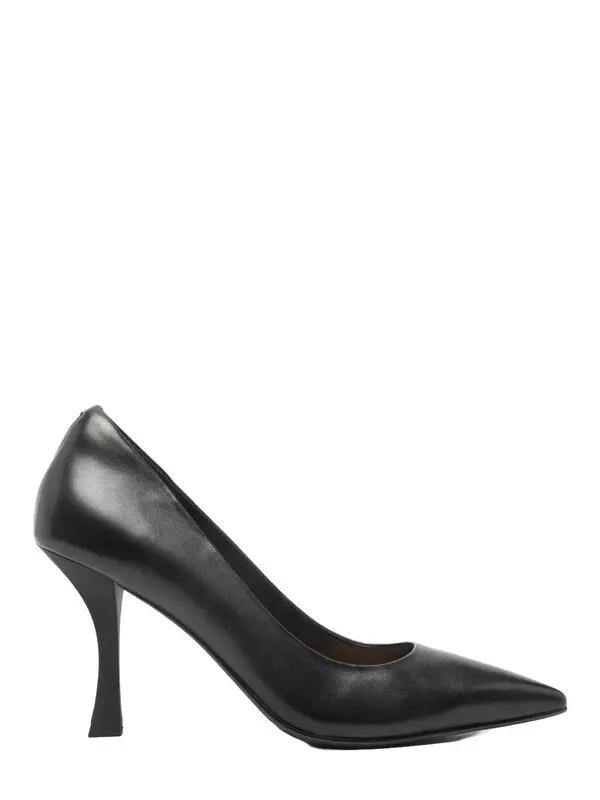 MARC ELLIS Pointed Leather Heeled Pumps - Black
