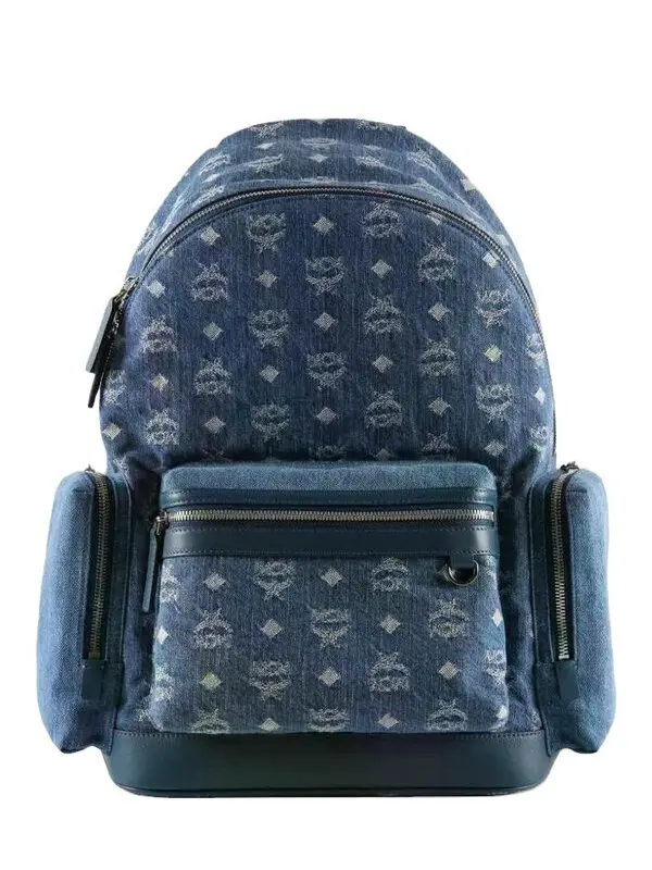 Mcm Stark Denim Backpack - Blue