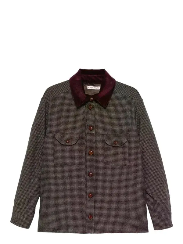 BLAZÉ MILANO Buttoned Checked Jacket - Brown