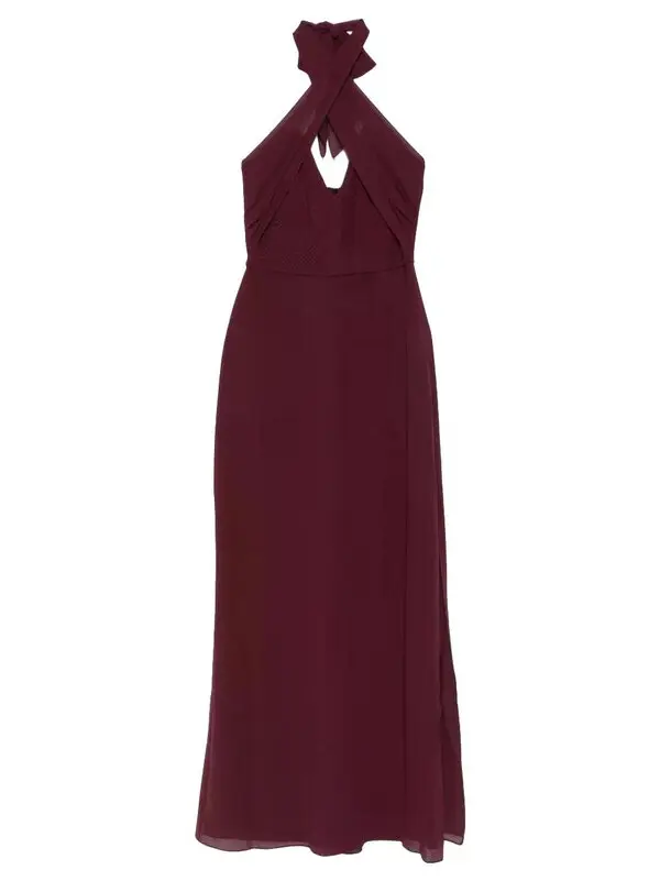 Patrizia Pepe Halterneck Maxi Dress - Red