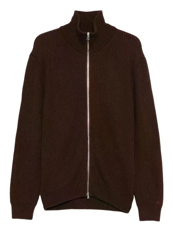 SEVEN GAUGE Zip-up High-neck Cardigan - Brown
