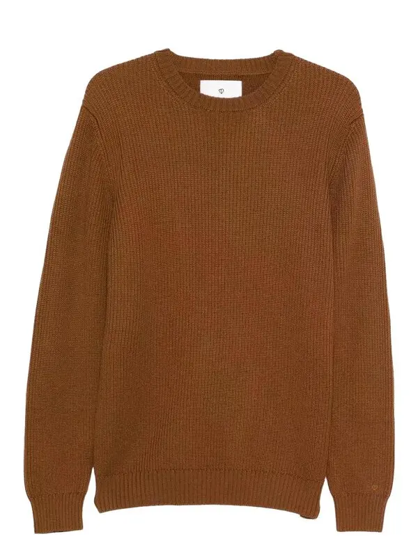 SEVEN GAUGE Crew-neck Ribbed-knit Jumper - Brown