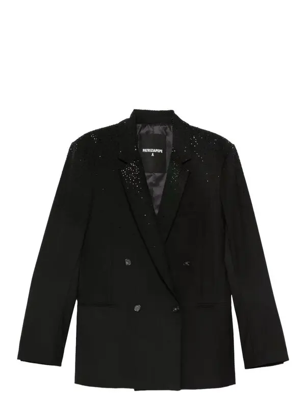 Patrizia Pepe Rhinestone-embellished Blazer - Black