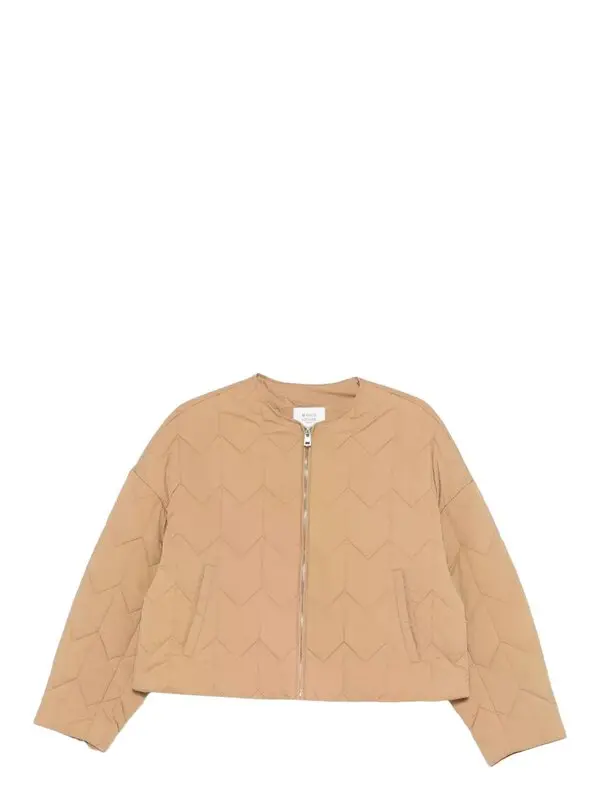Maison Kitsuné Quilted Zip-up Bomber Jacket - Brown