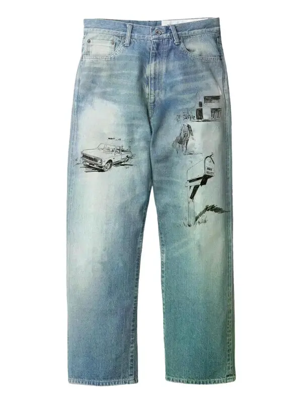 NEIGHBORHOOD X One Of These Days Printed Jeans - Blue