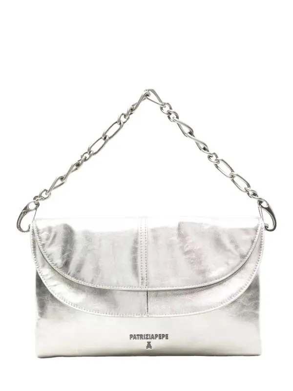 Patrizia Pepe Metallic-effect Shoulder Bag - Silver