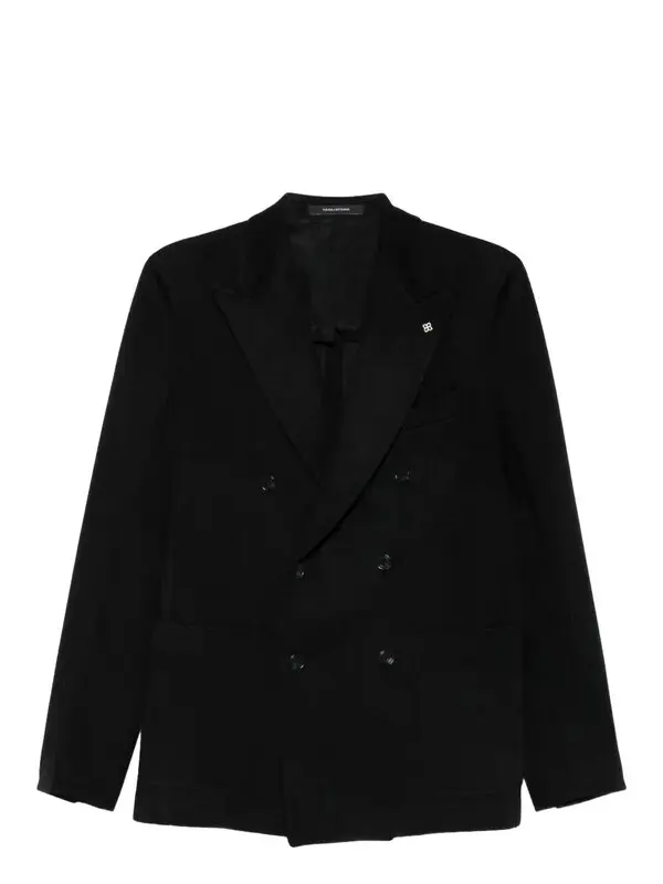 Tagliatore Peak-lapel Double-breasted Blazer - Black