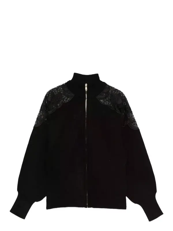 TWINSET Lace-detail Zip-up Jacket - Black