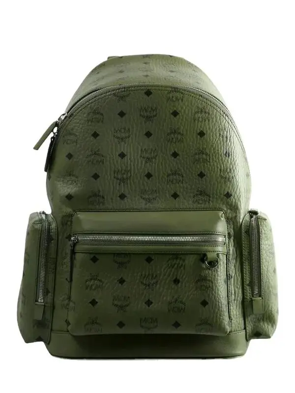 Mcm Stark Monogram Backpack - Green