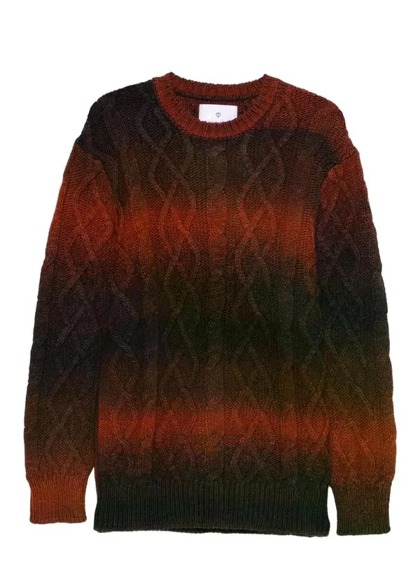 SEVEN GAUGE Gradient-effect Cable-knit Jumper - Orange