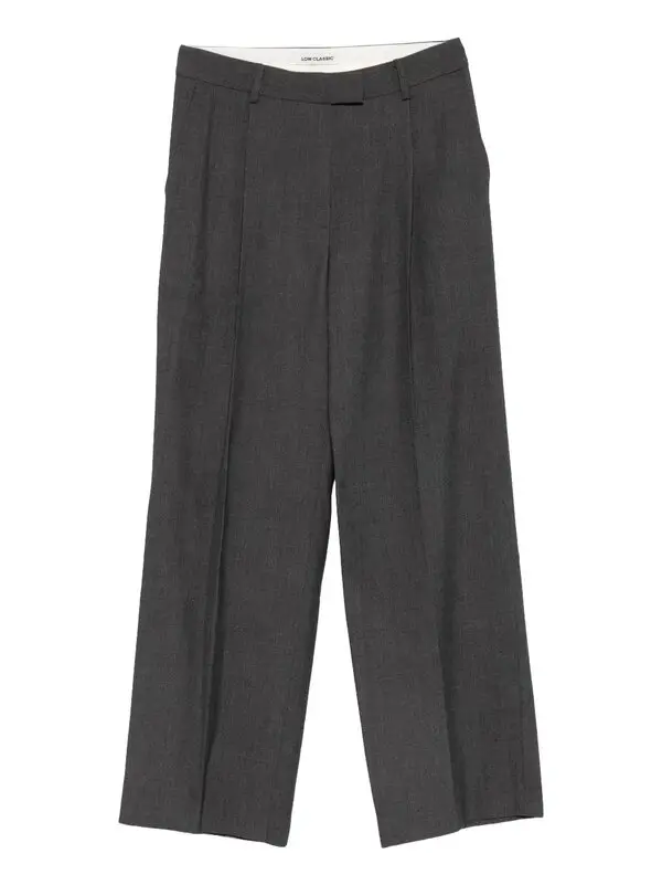 LOW CLASSIC Pleated Tailored Trousers - Grey