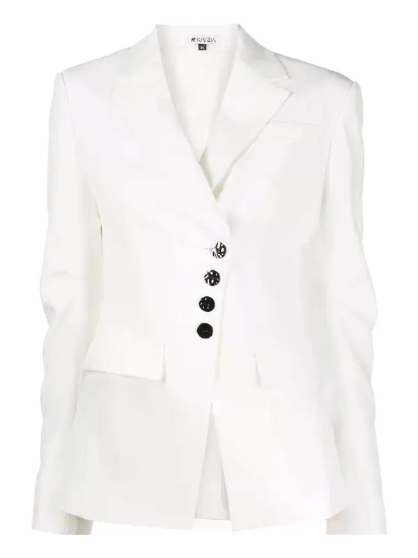 KRIZIA Asymmetric Single-breasted Blazer - White