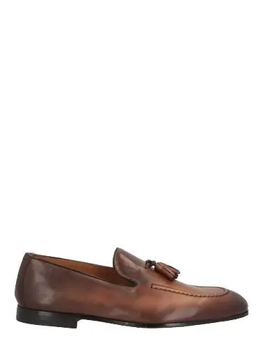DOUCAL'S Panarea Leather Loafers With Appliqués - Brown