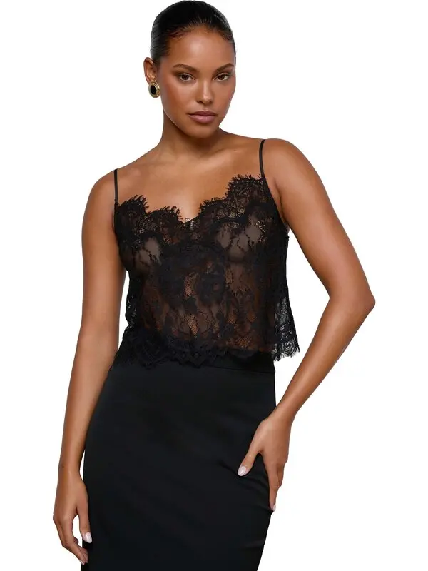 L'Agence Caylee Lace Camisole - Black
