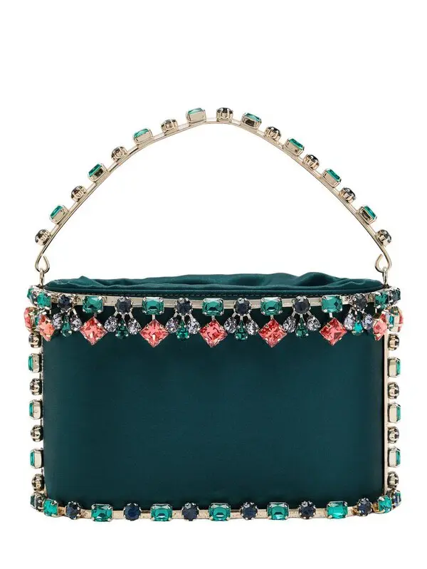 Rosantica Holli Buganville Crystal-embellished Top Handle Bag - Teal