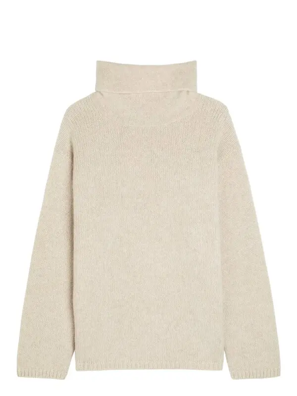 THE ELDER STATESMAN Roll-neck Cashmere Jumper - Off White