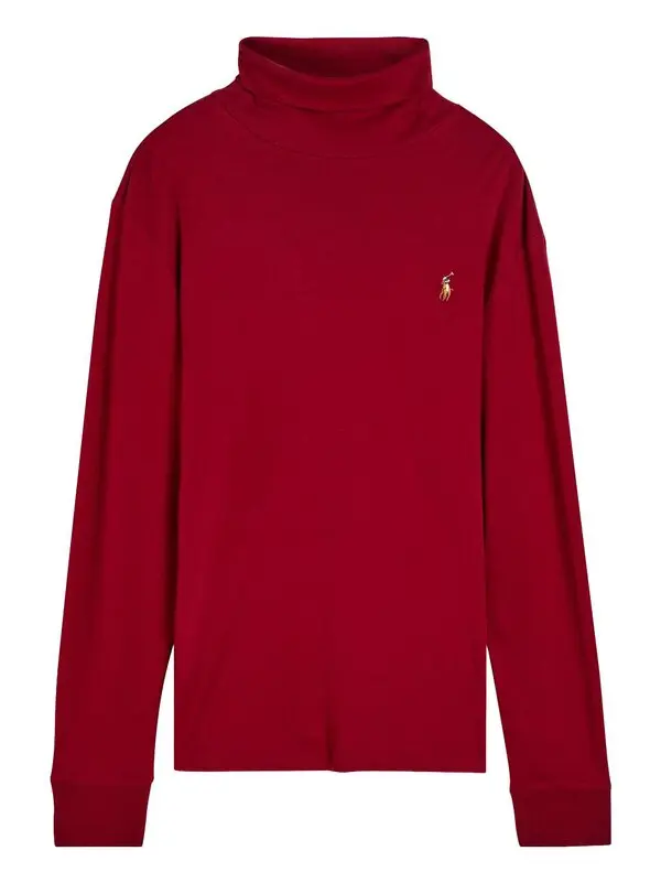 Polo Ralph Lauren Roll-neck Cotton Top - Red