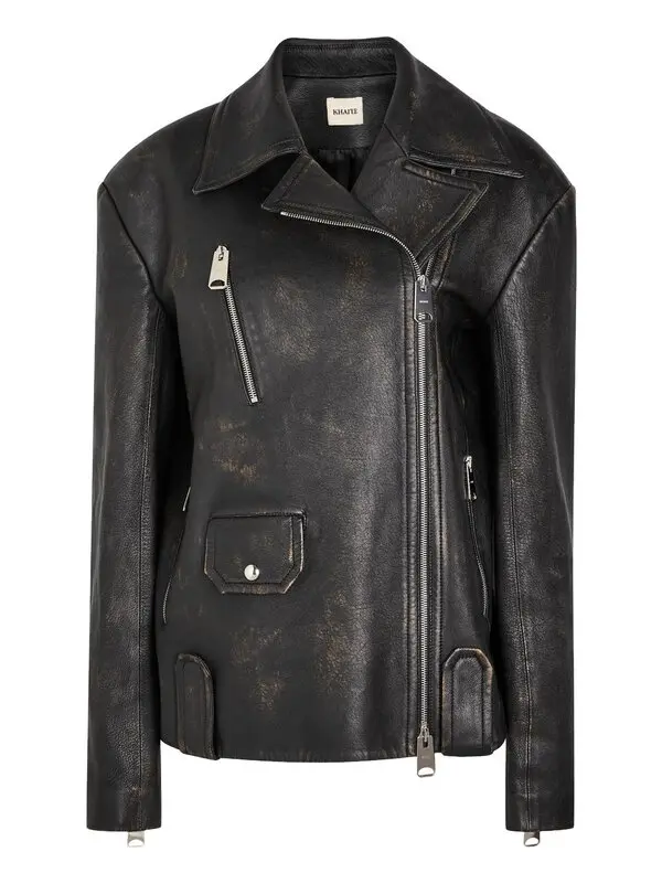 Khaite Catalina Leather Jacket - Black