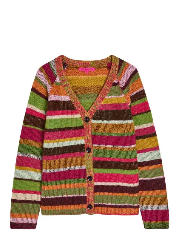 THE ELDER STATESMAN Striped Cashmere Cardigan - Multicoloured