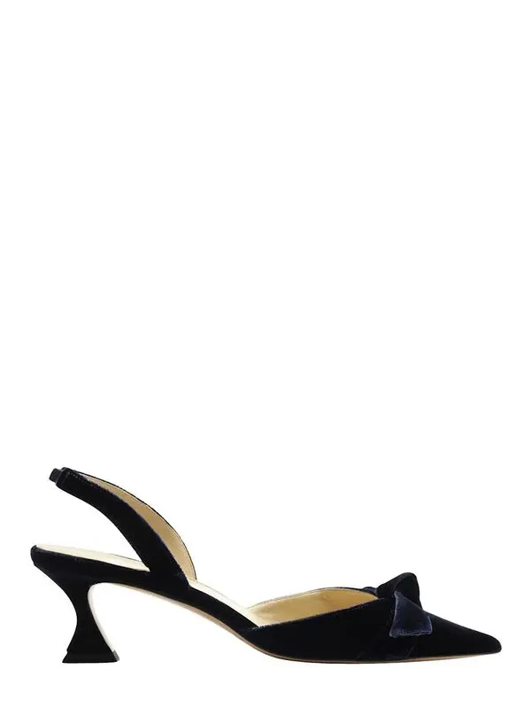 ALEXANDRE BIRMAN 60mm Clarita Bell Velvet Slingback Pumps - Blue Notte