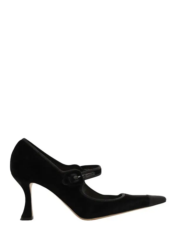 ALEXANDRE BIRMAN Jada 85mm Velvet Mary Jane Pumps - Black