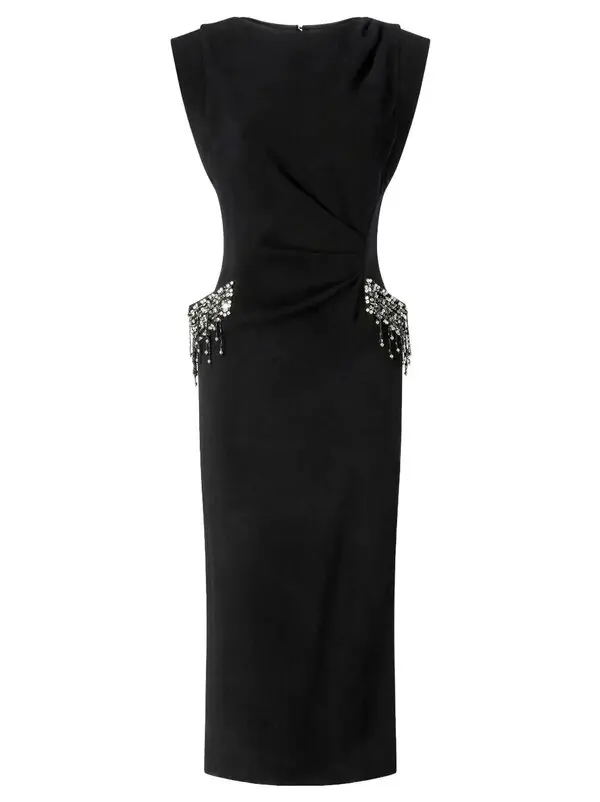 Pinko Crystal-embellished Midi Dress - Black