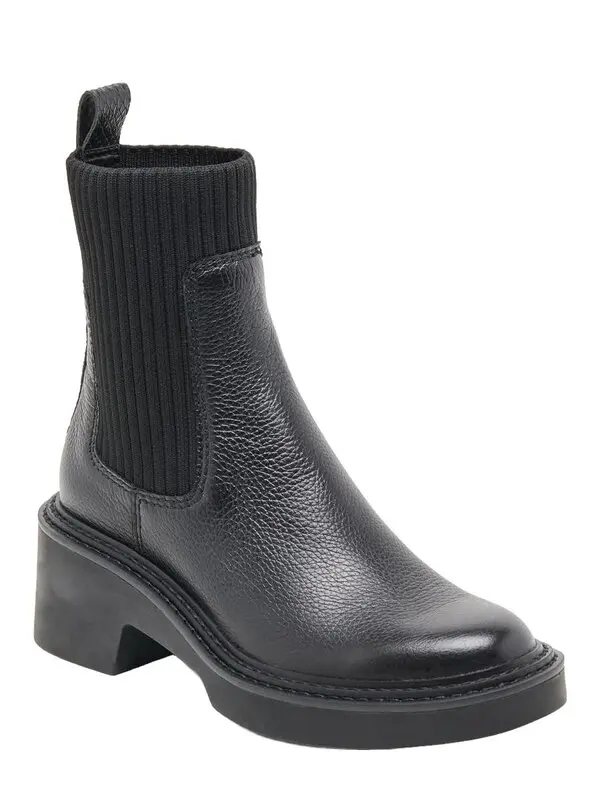 Dolce Vita Water Resistant Chelsea Boots - Black Leather H2o