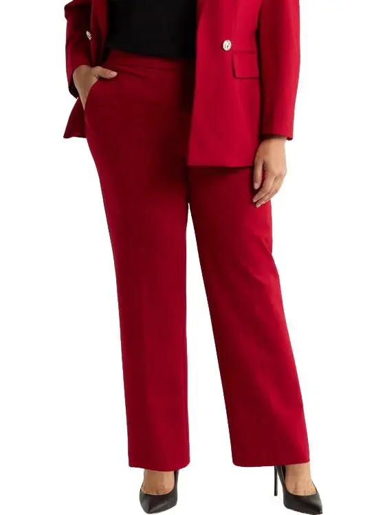 Anne Klein Slash Pocket Trousers - Titan Red