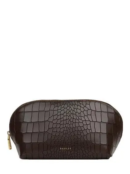RADLEY Commute Street Croc-embossed Pouch - Dark Oak