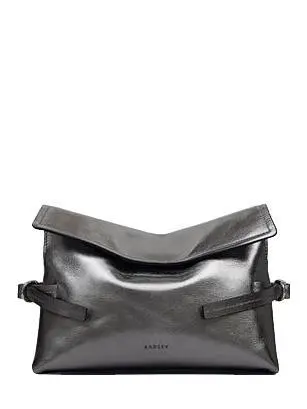 RADLEY Fleet Street Metallic Flapover Clutch - Silver