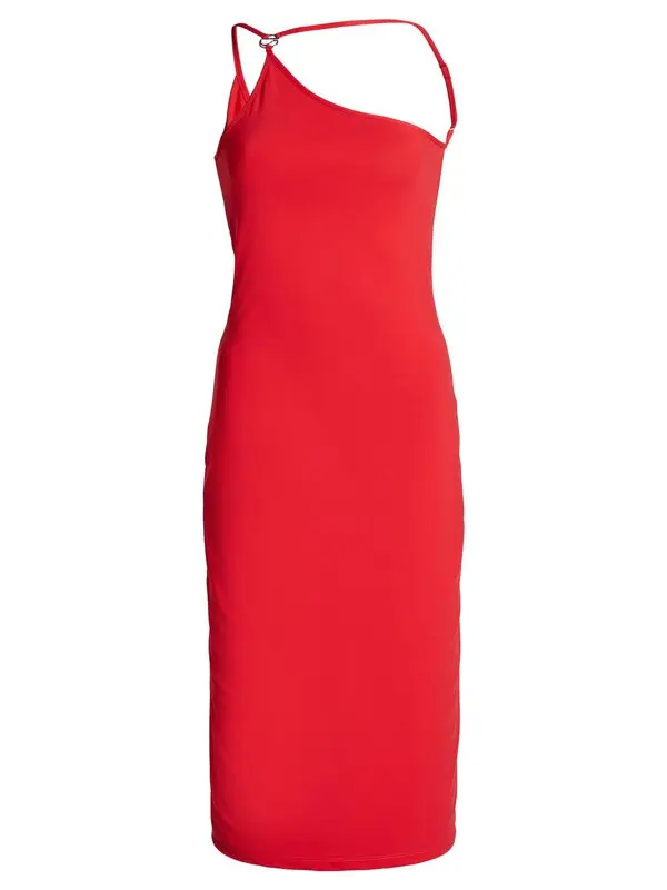 Coperni Asymmetric One-shoulder Midi Dress - Red