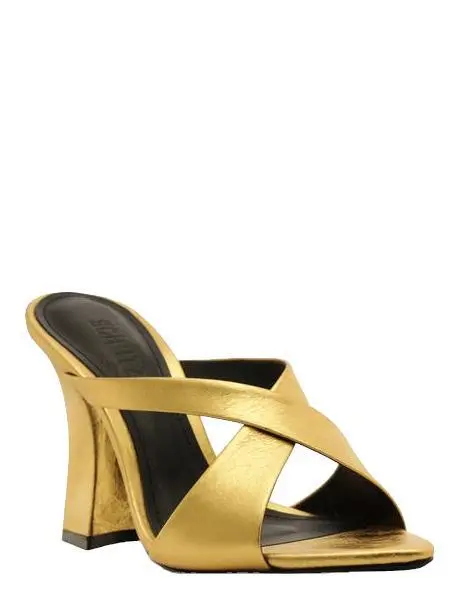 Schutz Glenda Criss-cross Sandals - Gold