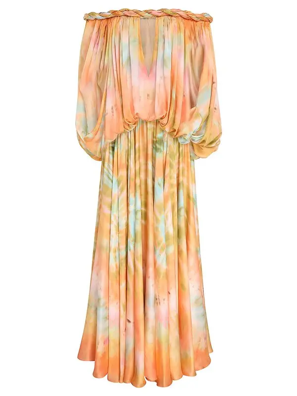 Zimmermann Luna Twist-detailed Silk Gown - Coral