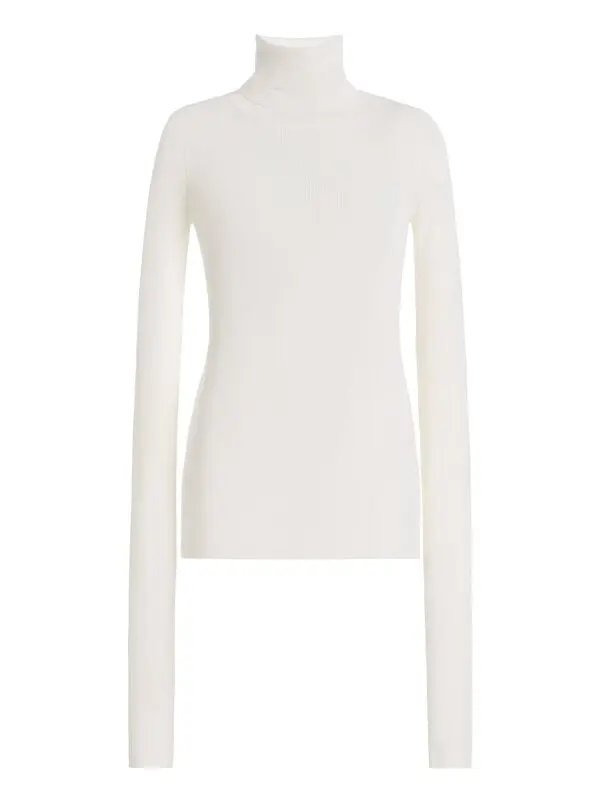 THE FRANKIE SHOP Utica Wool-silk Turtleneck Sweater - Ivory
