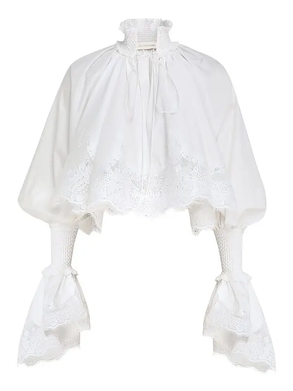 Zimmermann Alchemy Shirred Blouse - Ivory