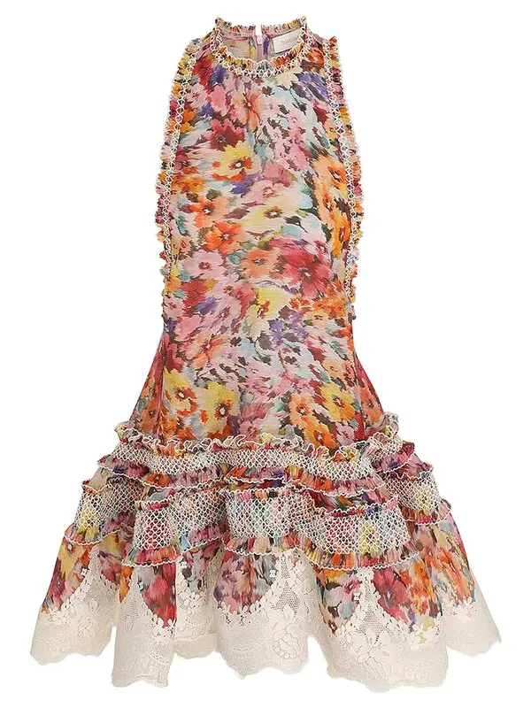 Zimmermann Luna Linen-silk Mini Dress - Floral