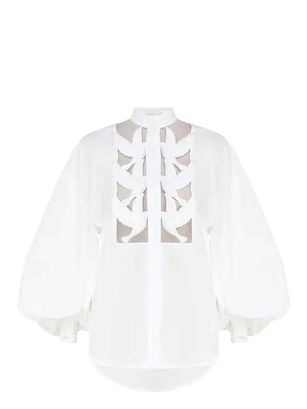 Zimmermann Luna Appliquéd Cotton Shirt - Ivory