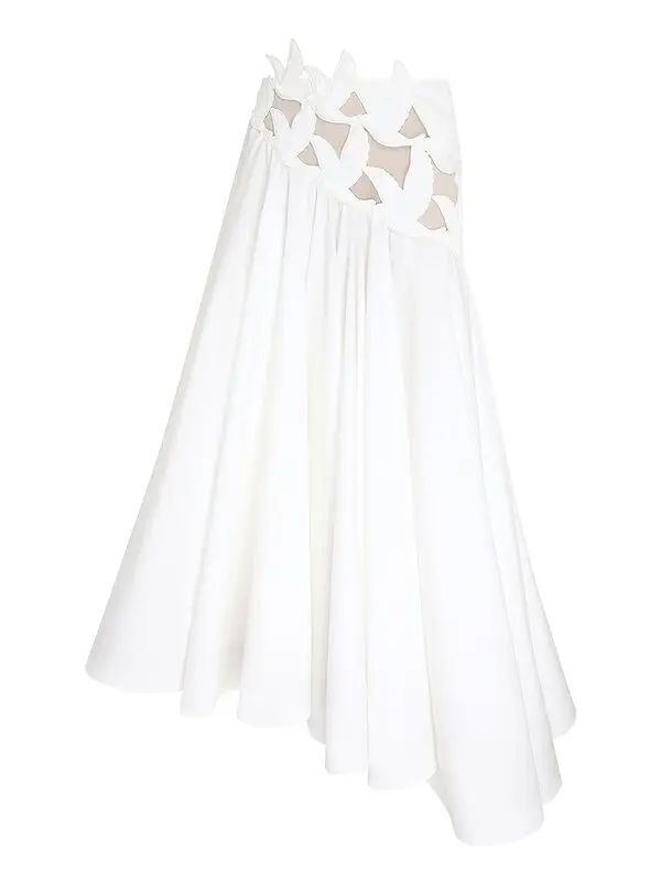 Zimmermann Luna Appliquéd Cotton Maxi Skirt - Ivory