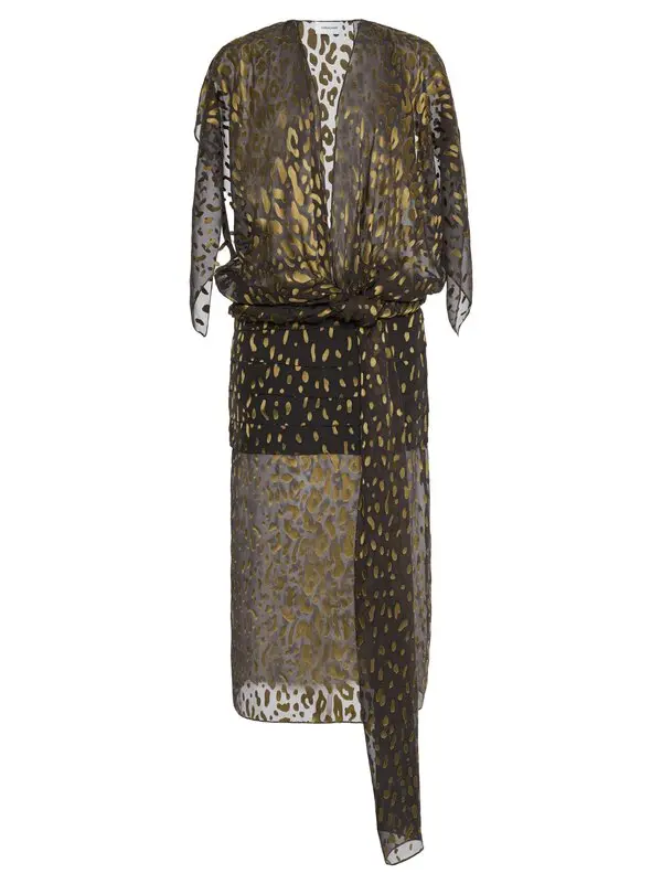 FERRAGAMO Printed Silk-blend Midi Dress - Animal