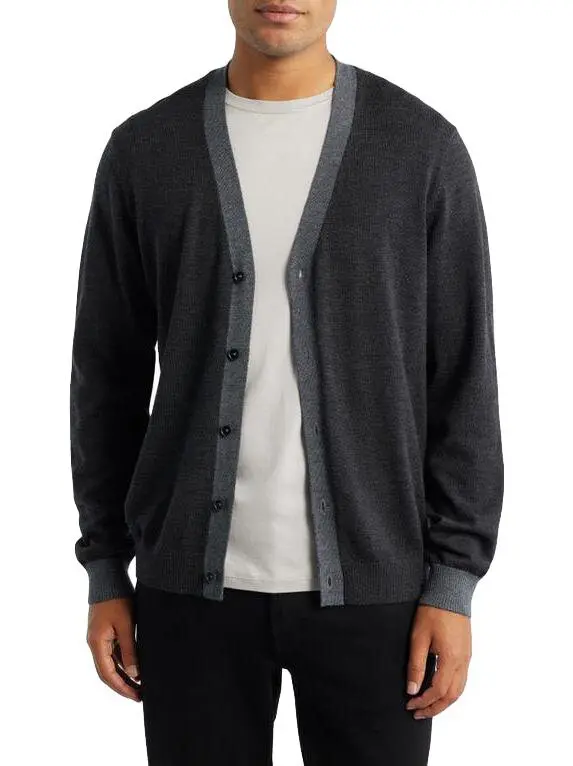 Robert Barakett Thomas Merino Wool Cardigan - Charcoal