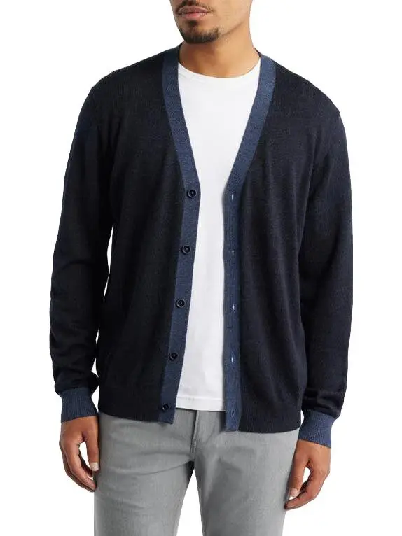 Robert Barakett Thomas Merino Wool Cardigan - Navy