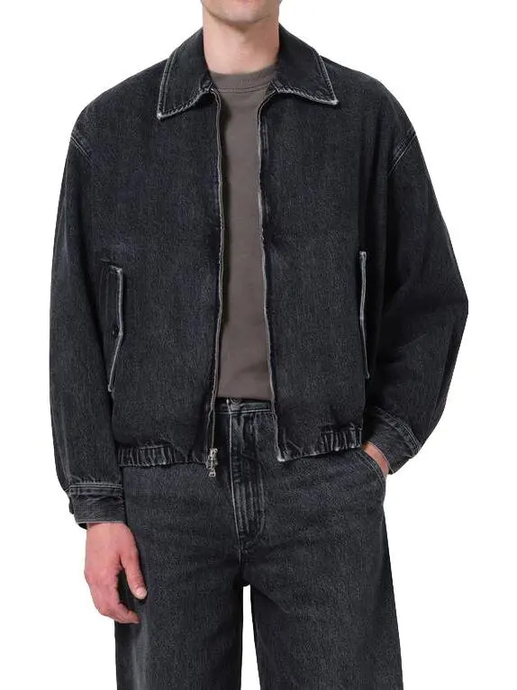 AGOLDE Torres Zip Denim Jacket - Brampton W/black