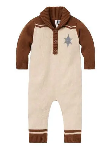 Janie And Jack Baby Western Sweater One-piece - Brown