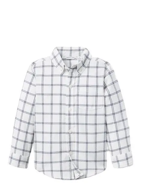 Janie And Jack Classic Flannel Shirt - Ivory